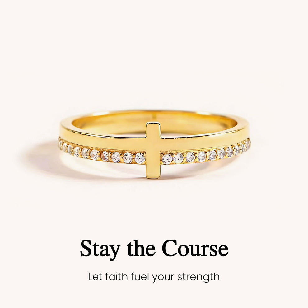 Never Quit Golden Cross Ring – Lovecocojewlery