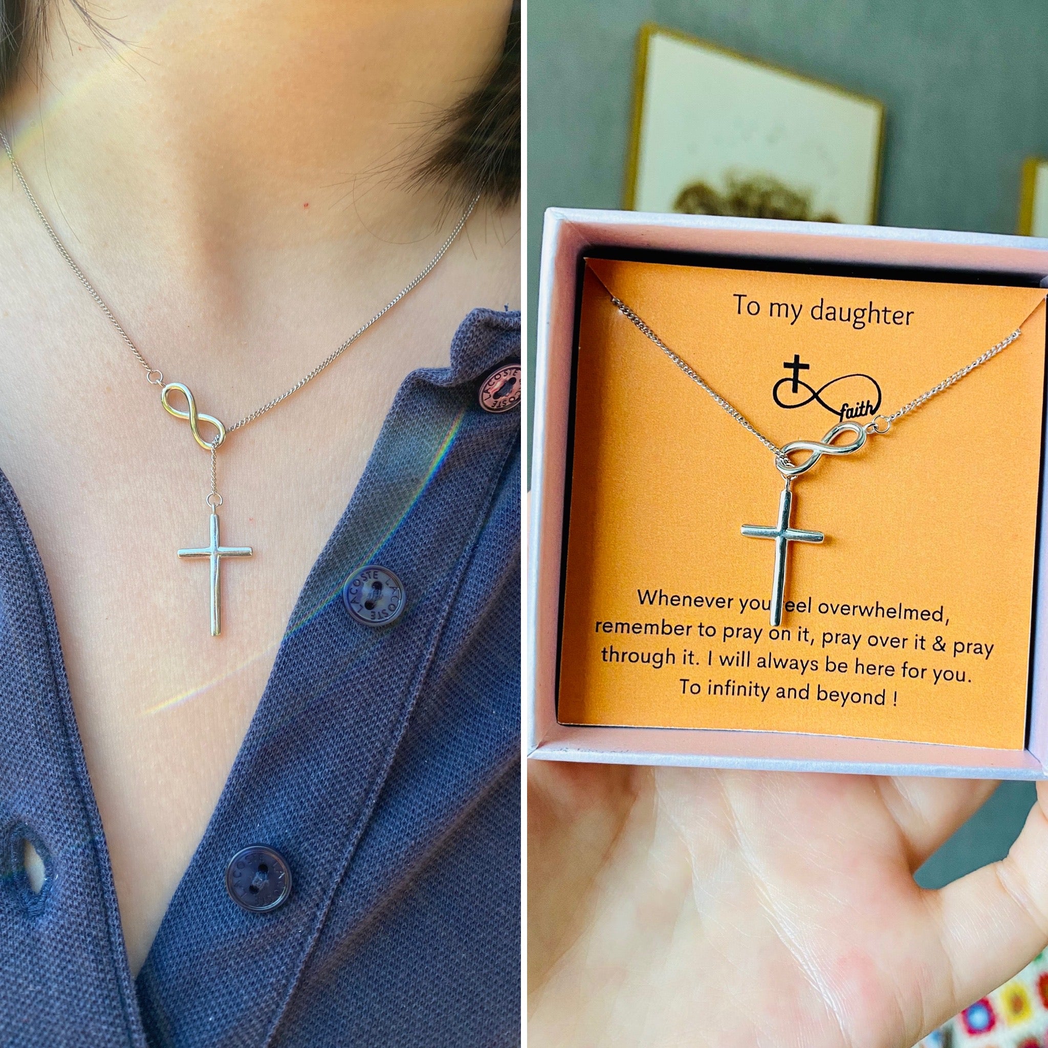 Modern Cross And Infinity Necklace - Infinity Love Cross Pendant ...